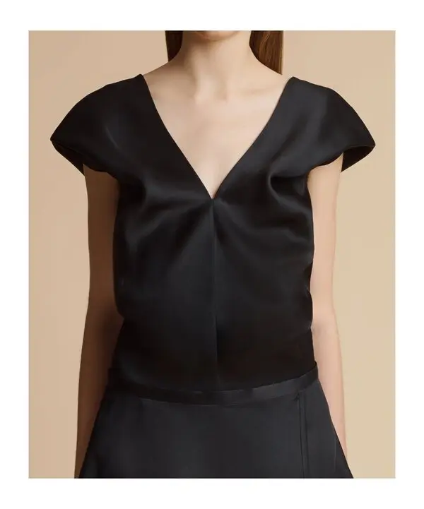 Khaite Ami V-neck Top - Black