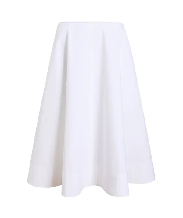 Khaite A-line Poplin Skirt With Side Zipper - White