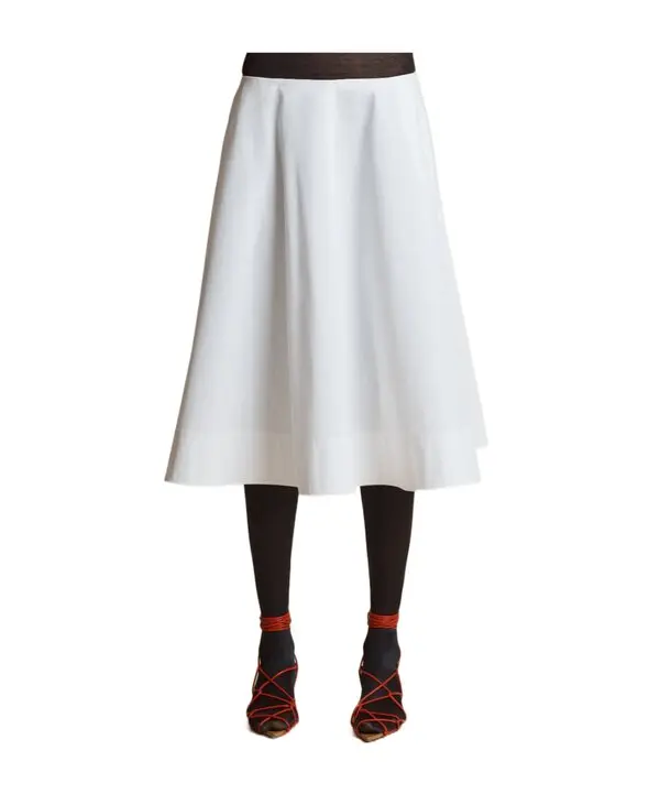 Khaite A-line Poplin Skirt With Side Zipper