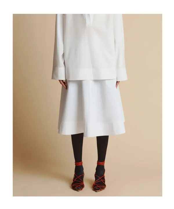Khaite A-line Poplin Skirt With Side Zipper