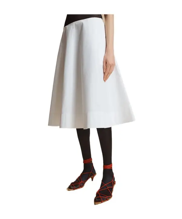 Khaite A-line Poplin Skirt With Side Zipper