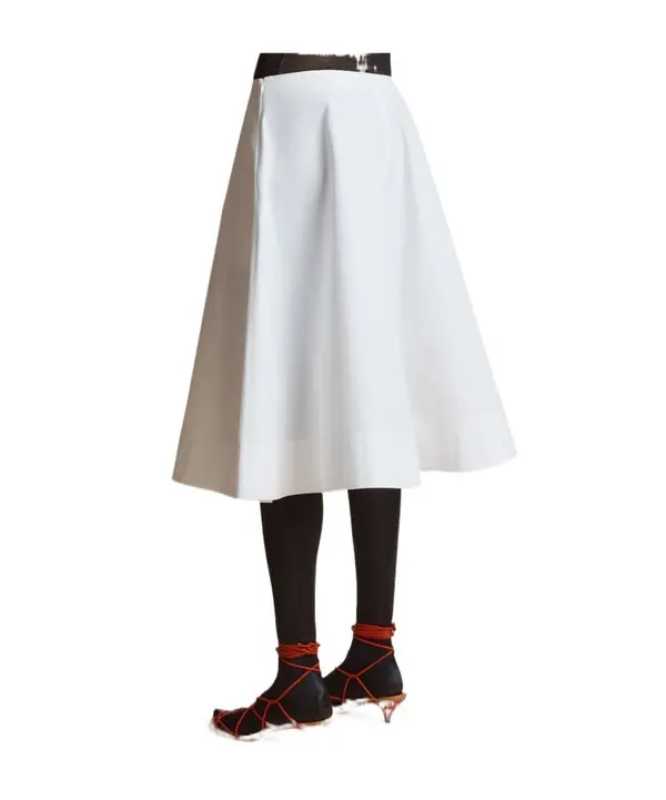 Khaite A-line Poplin Skirt With Side Zipper