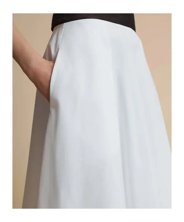 Khaite A-line Poplin Skirt With Side Zipper