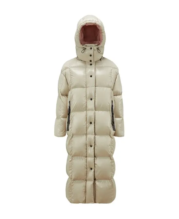 Moncler Parnaiba Long Down Jacket With Removable Hood