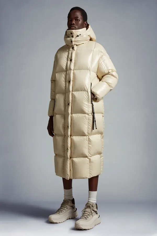 Moncler Parnaiba Long Down Jacket With Removable Hood