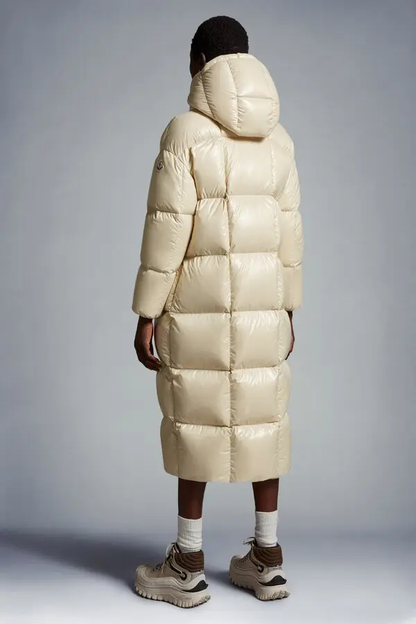 Moncler Parnaiba Long Down Jacket With Removable Hood