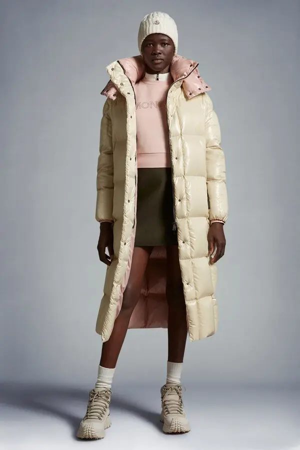 Moncler Parnaiba Long Down Jacket With Removable Hood