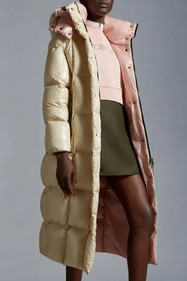 Moncler Parnaiba Long Down Jacket With Removable Hood