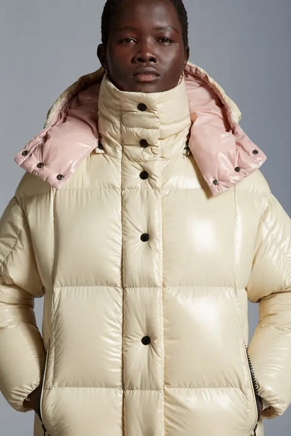 Moncler Parnaiba Long Down Jacket With Removable Hood