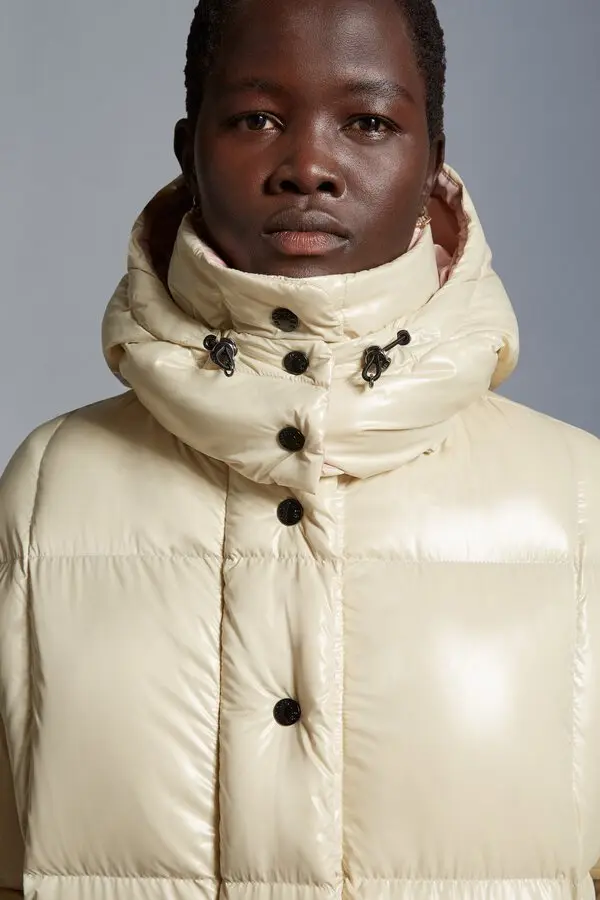 Moncler Parnaiba Long Down Jacket With Removable Hood