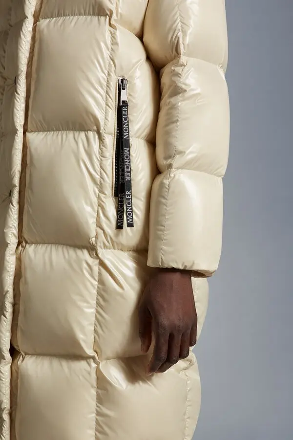 Moncler Parnaiba Long Down Jacket With Removable Hood