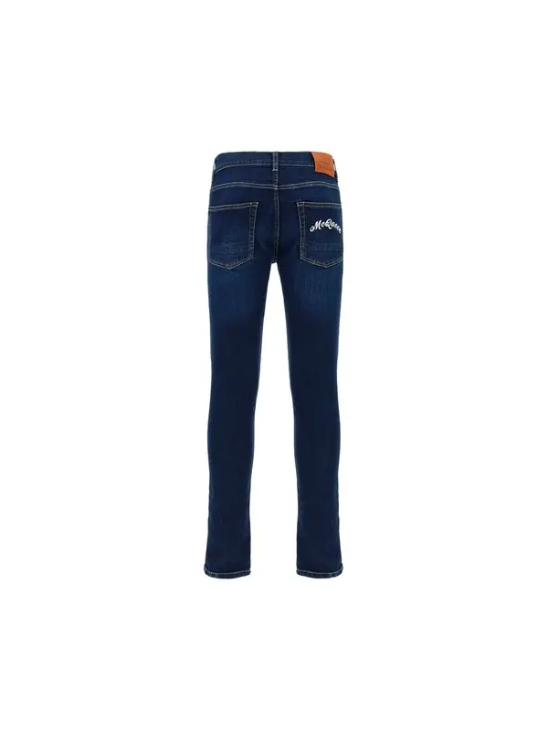 Alexander McQueen Logo Skinny Jeans - Blue