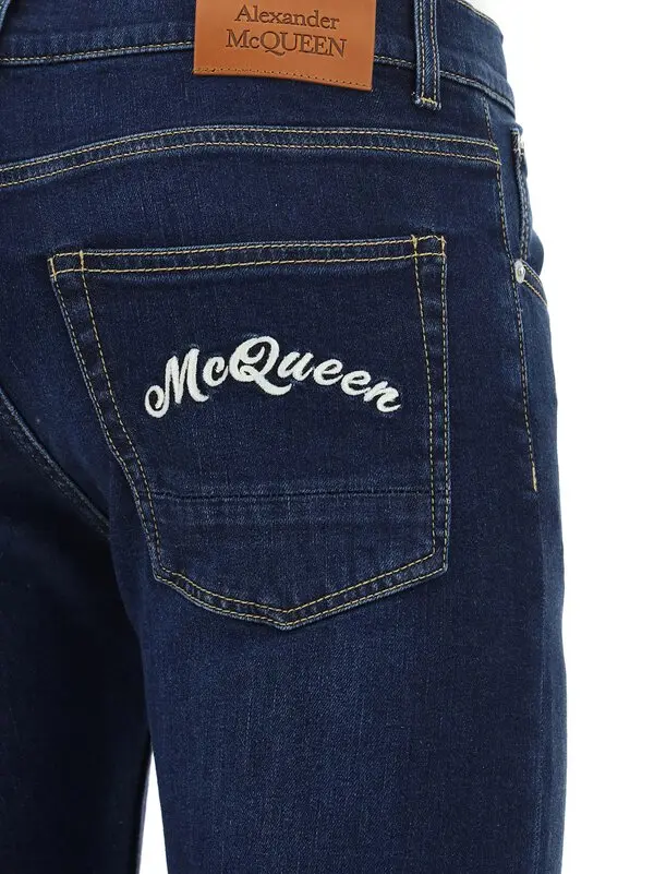 Alexander McQueen Logo Skinny Jeans - Blue