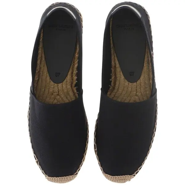 Saint Laurent Logo Embroidered Espadrilles - Black