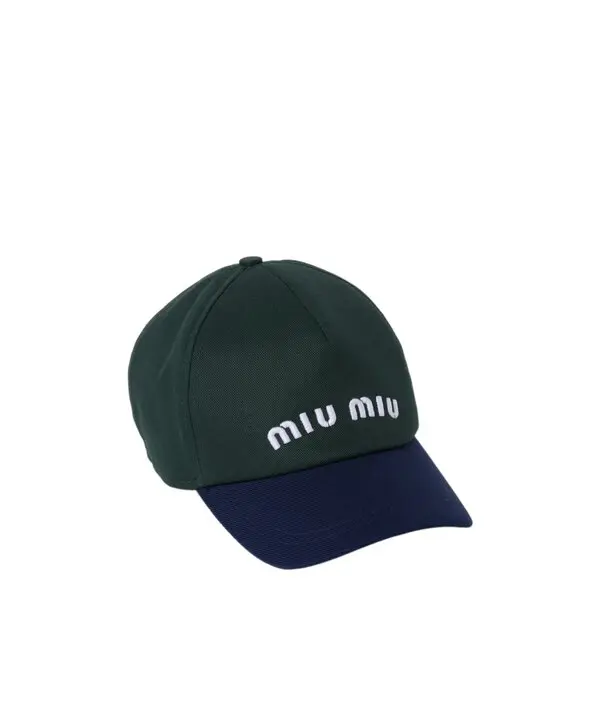 Miu Miu Logo Embroidered Baseball Cap - Fir/royal