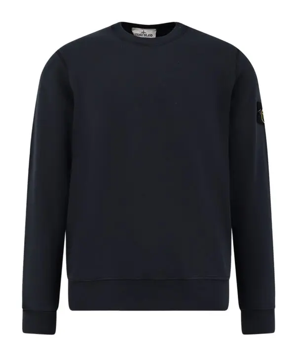Stone Island Logo Patch Crewneck Sweatshirt - Blue