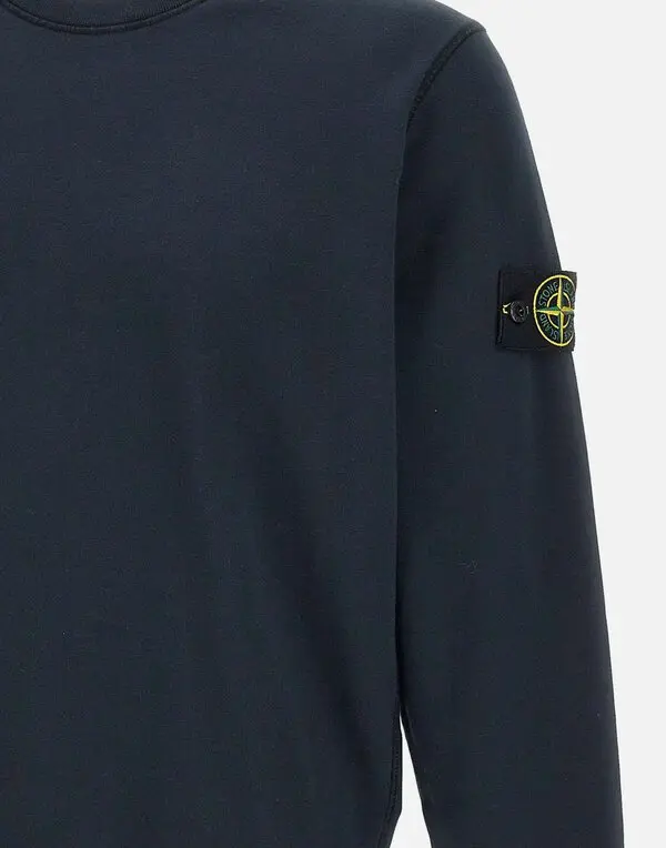 Stone Island Logo Patch Crewneck Sweatshirt - Blue