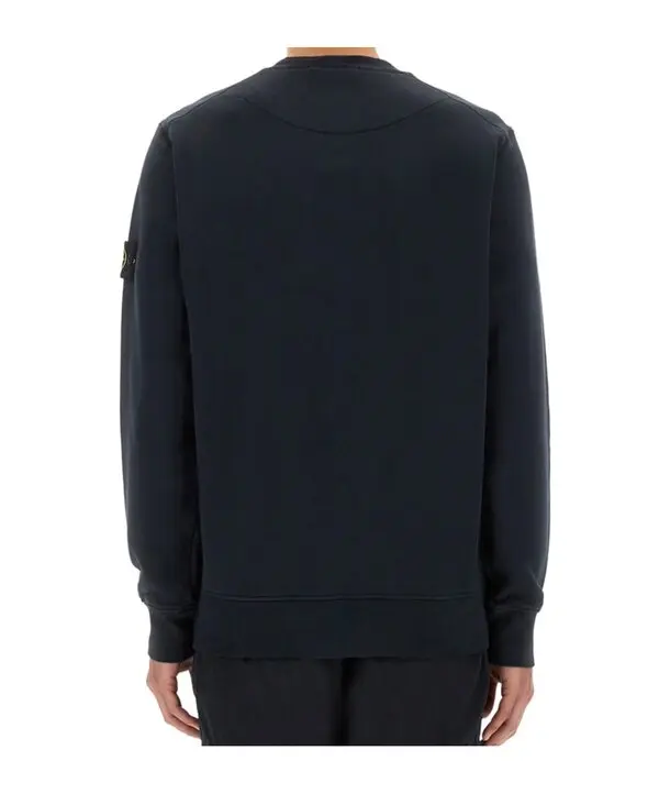 Stone Island Logo Patch Crewneck Sweatshirt - Blue