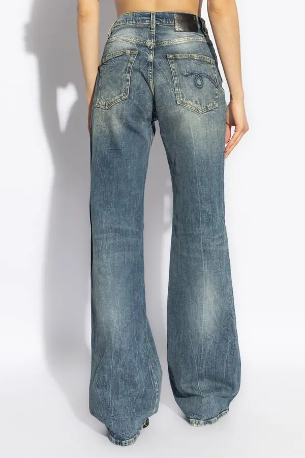 R13 Vintage Effect Wide-leg Jeans - Blue