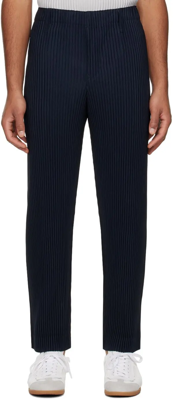 Issey Miyake Homme Plissé High Waisted Cropped Pleated Trousers