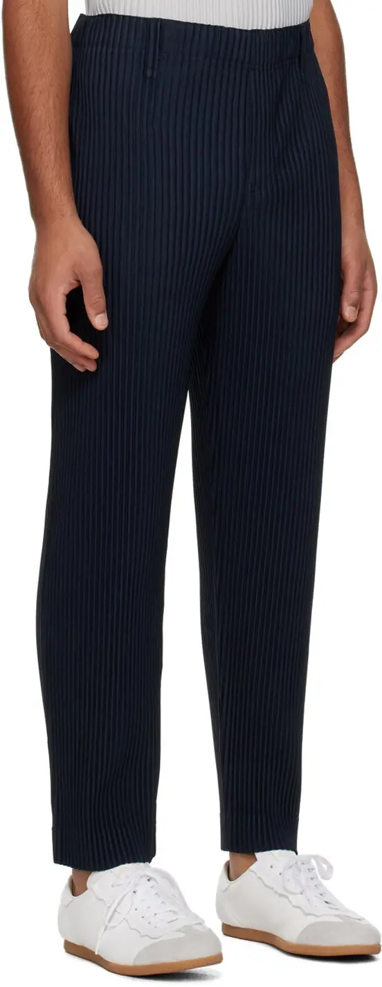 Issey Miyake Homme Plissé High Waisted Cropped Pleated Trousers