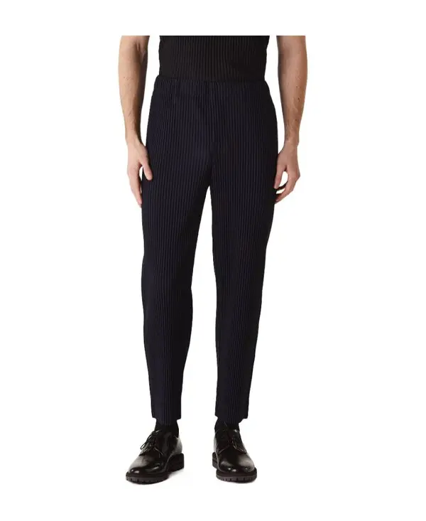 Issey Miyake Homme Plissé High Waisted Cropped Pleated Trousers