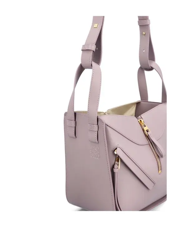 Loewe Hammock Logo Embossed Shoulder Bag - Nude