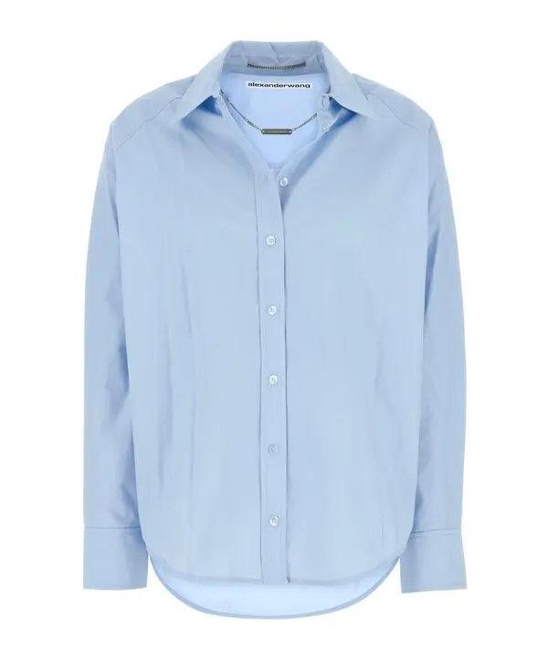 Alexander Wang Long Sleeve Oversized Shirt - Light Blue
