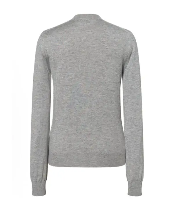 Miu Miu Crewneck Button-up Cardigan With Logo Detail