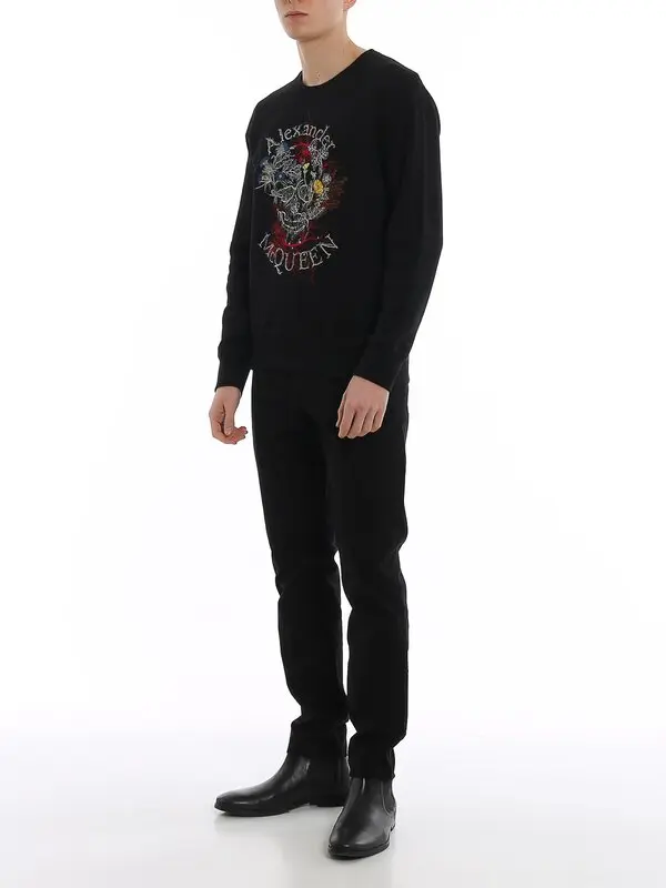 Alexander McQueen Round Neck Long Sleeve Sweater