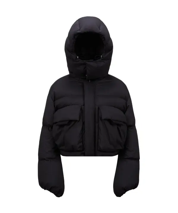 Moncler Cropped Hooded Down Jacket