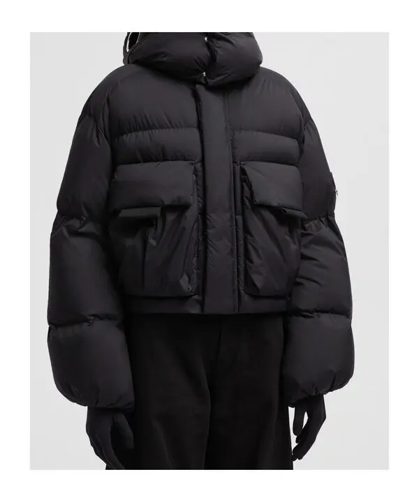 Moncler Cropped Hooded Down Jacket