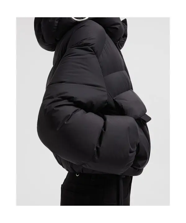 Moncler Cropped Hooded Down Jacket