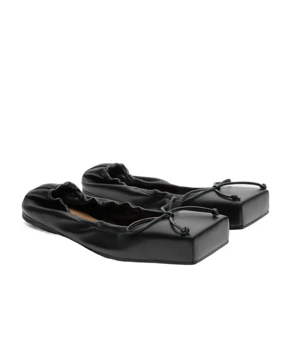 Jacquemus Bow Detail Square Toe Flats