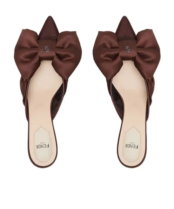 Fendi Colibrì Mules With Bow Detailing - Deep Red