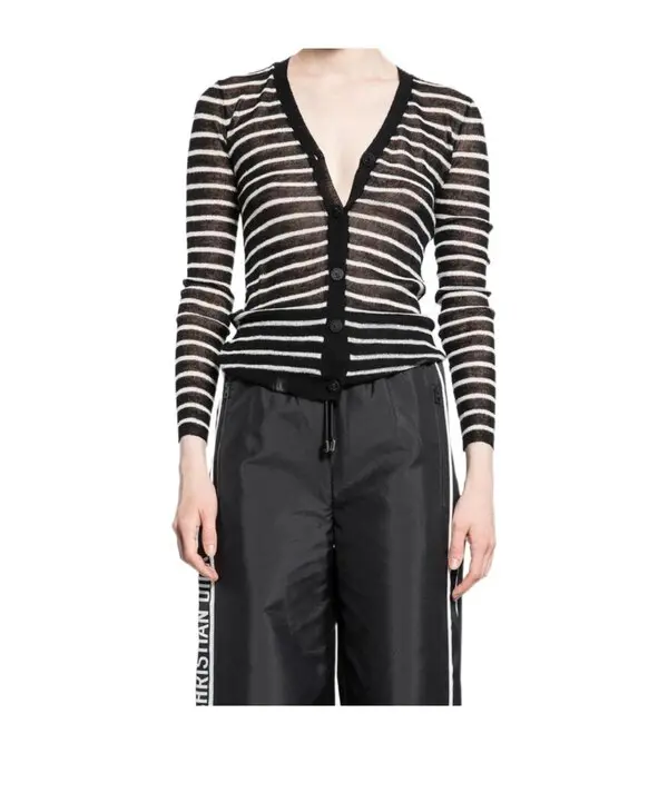 Dior Striped Long-sleeved Cardigan