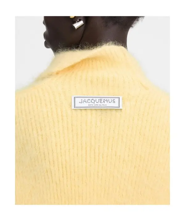 Jacquemus Asymmetrical Turtleneck Jumper - Light Yellow