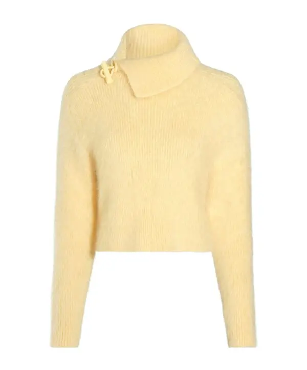 Jacquemus Asymmetrical Turtleneck Jumper - Light Yellow