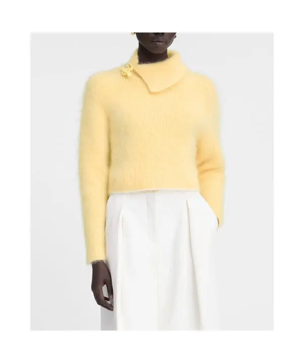 Jacquemus Cropped Turtleneck Jumper - Light Yellow