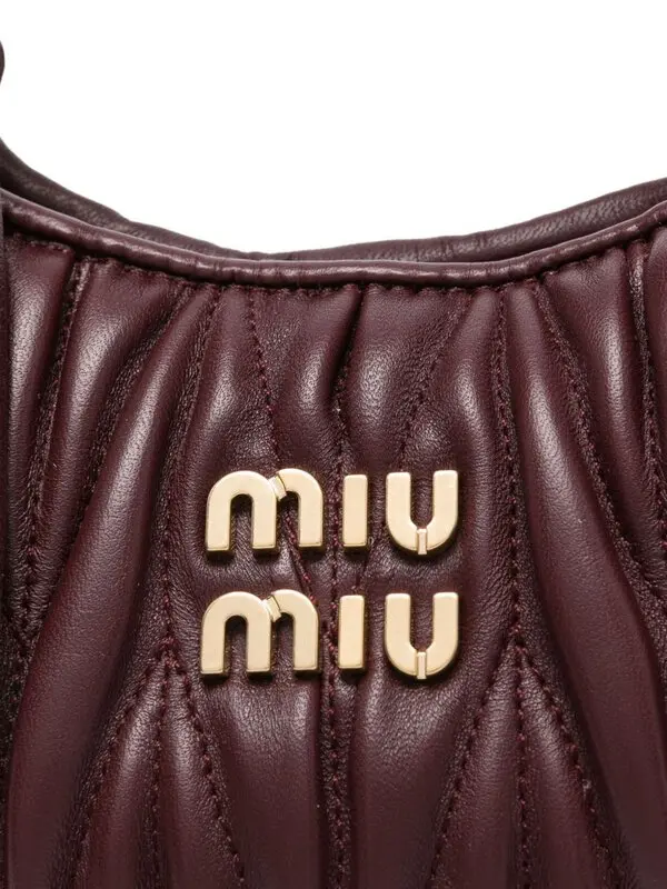 Miu Miu Wander Matelassé Nappa Leather Hobo Mini-bag - Red