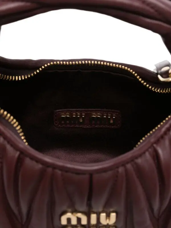Miu Miu Wander Matelassé Nappa Leather Hobo Mini-bag - Red