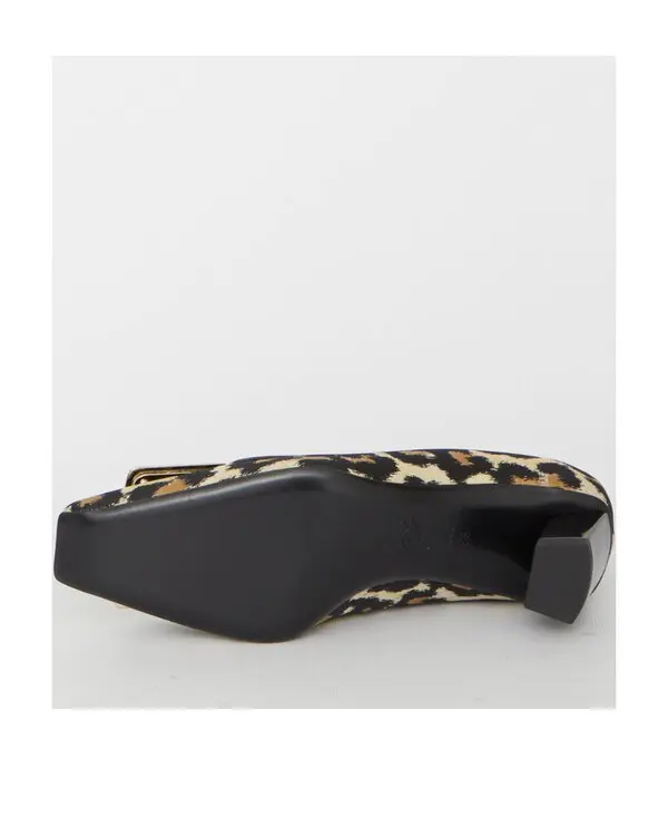 ROGER VIVIER Belle Vivier Leopard Print Pumps With Metal Buckle - Black