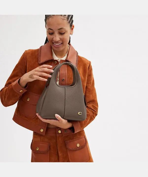 COACH Lana Pebbled Leather Tote Bag - Brown