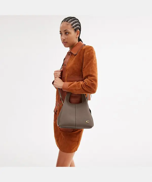 COACH Lana Pebbled Leather Tote Bag - Brown
