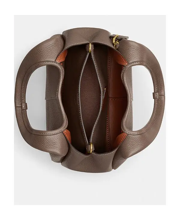 COACH Lana Pebbled Leather Tote Bag - Brown