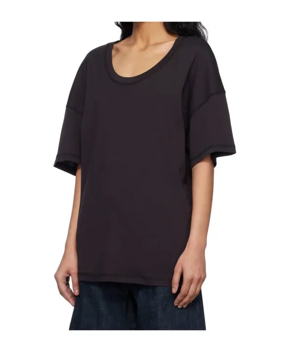 LEMAIRE Short-sleeved Scoop Neck T-shirt - Squid Ink