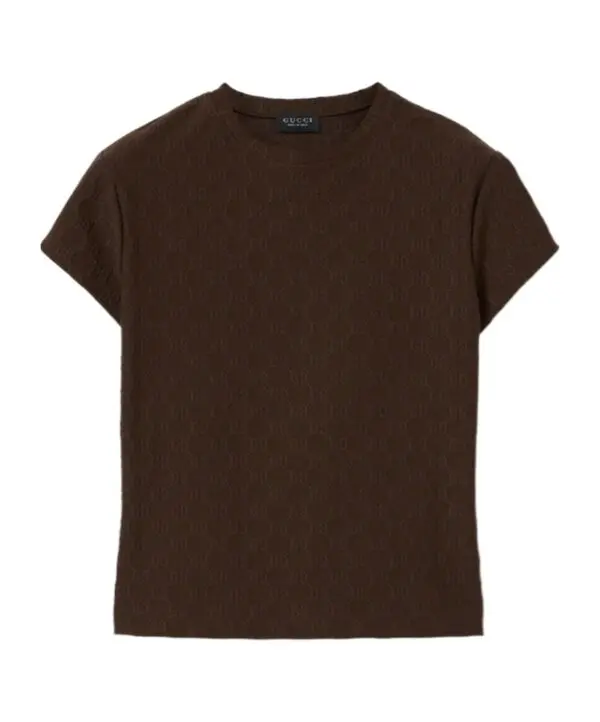 Gucci Gg Jersey Jacquard T-shirt - Brown