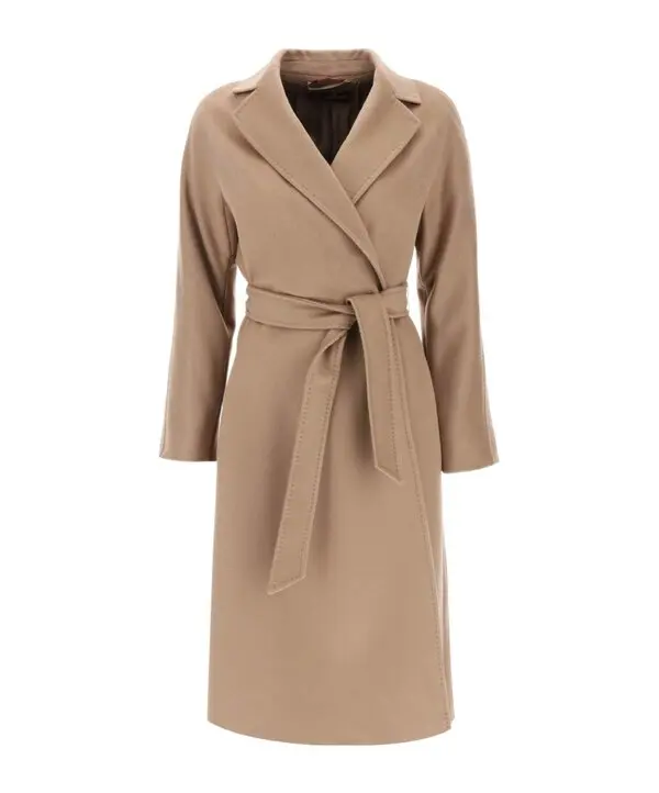 Max Mara Belted Long-sleeved Coat - Camel