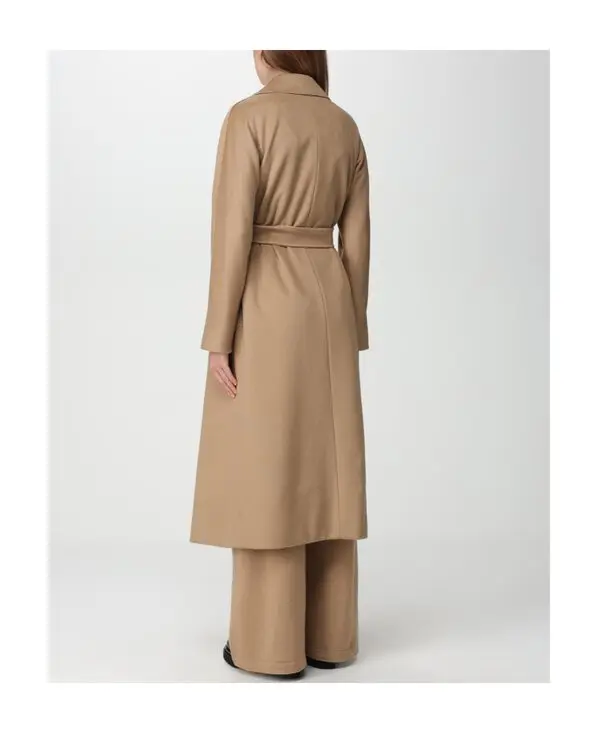 Max Mara Belted Long-sleeved Coat - Camel