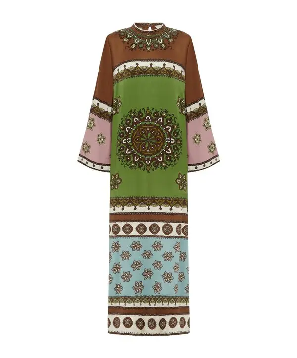 ALEMAIS Contina Long-sleeved Printed Maxi Dress - Multi-color